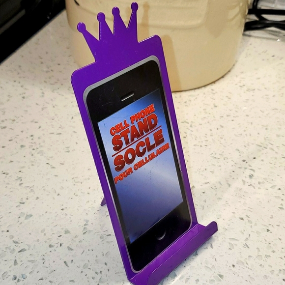 Cell Phones & Accessories | Crown Queen Purple Metal Cell Phone Stand ...